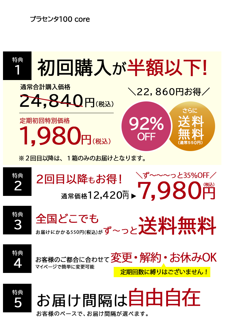 キレイの秘密は新しくなった「高濃度低分子プラセンタ100 CORE」｜初回限定特別価格！【銀座ステファニー化粧品オンラインショップ公式通販】